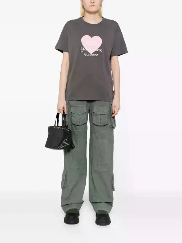 FINGERCROXX Heart Patch T-shirt - Grey