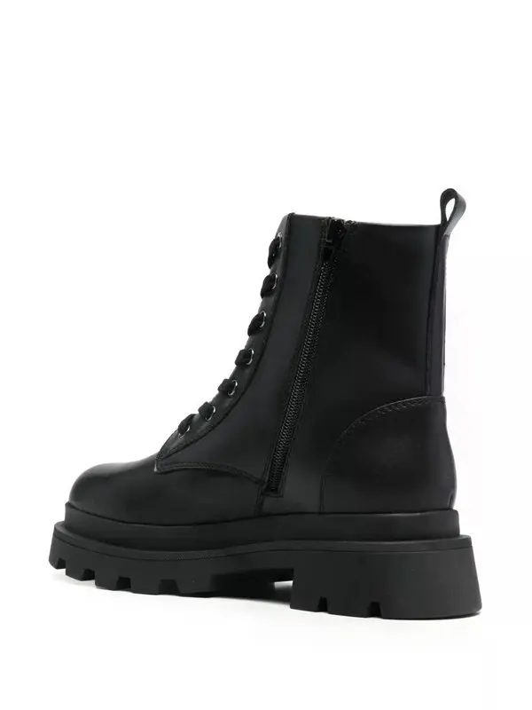 BLAUER. Faux-leather Combat Boots With Side Zip