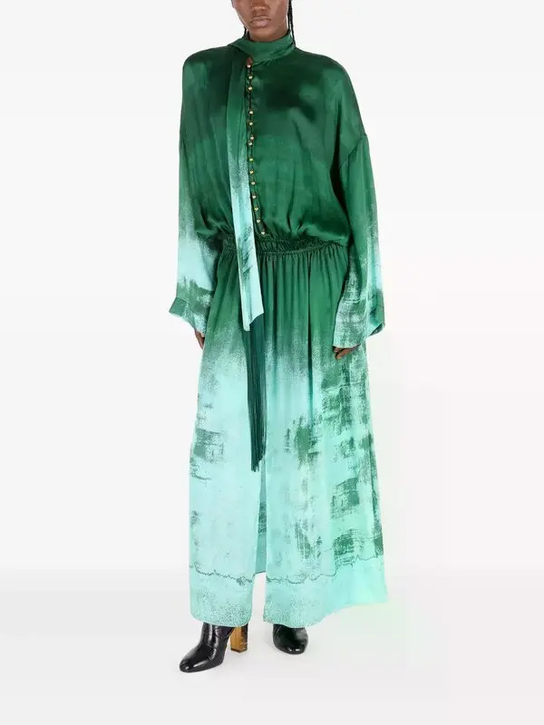 Roberto Cavalli Silk Button-up Dress