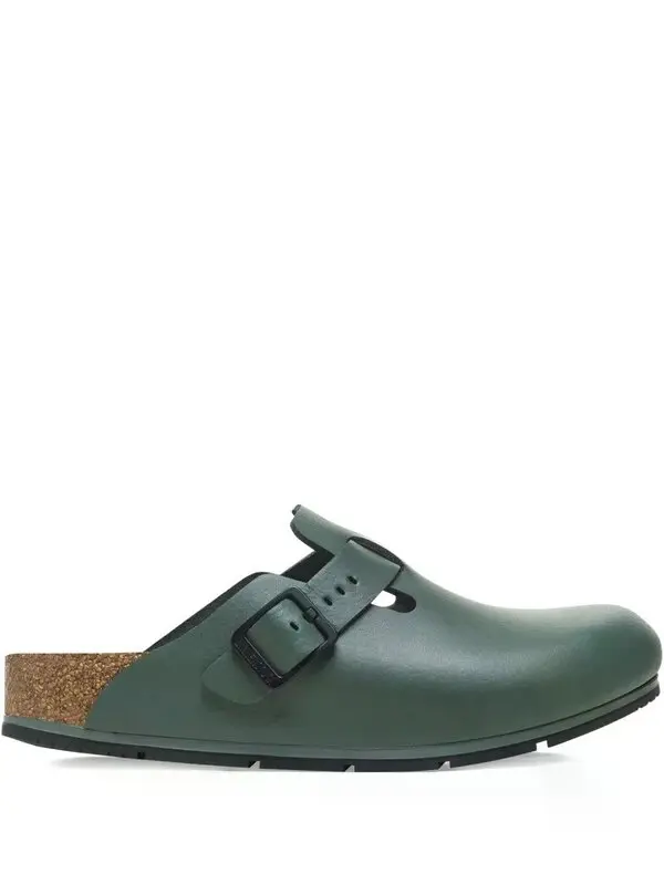 BIRKENSTOCK Boston Thyme Leather Mules - Green