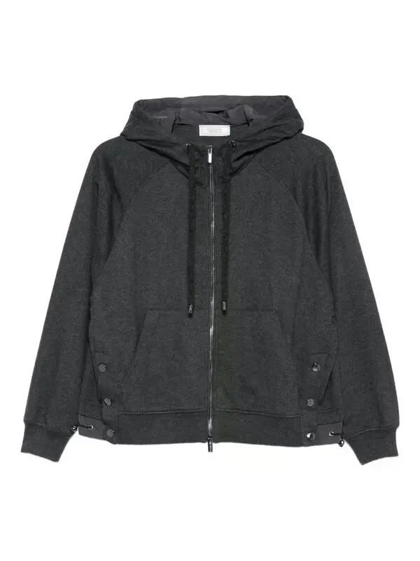 Peserico Raglan Sleeve Zip-up Hoodie - Grey