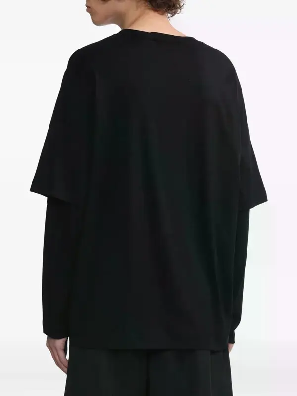 Simone Rocha Ruffle-pocket Layered T-shirt - Black