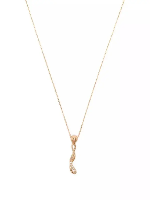 Charlotte Chesnais 18k Yellow And Diamond Letter I Necklace