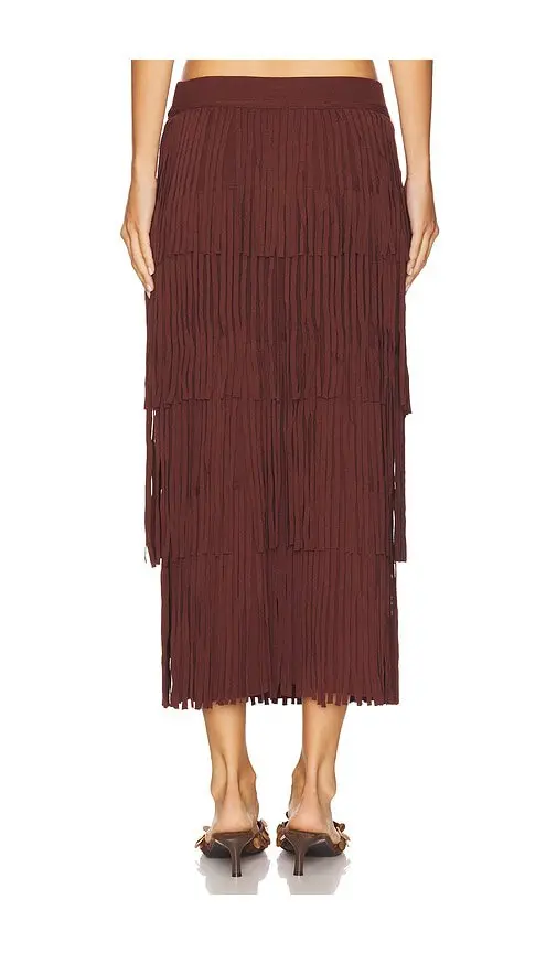 SIMONMILLER Za Za Knit Fringe Skirt - Brown