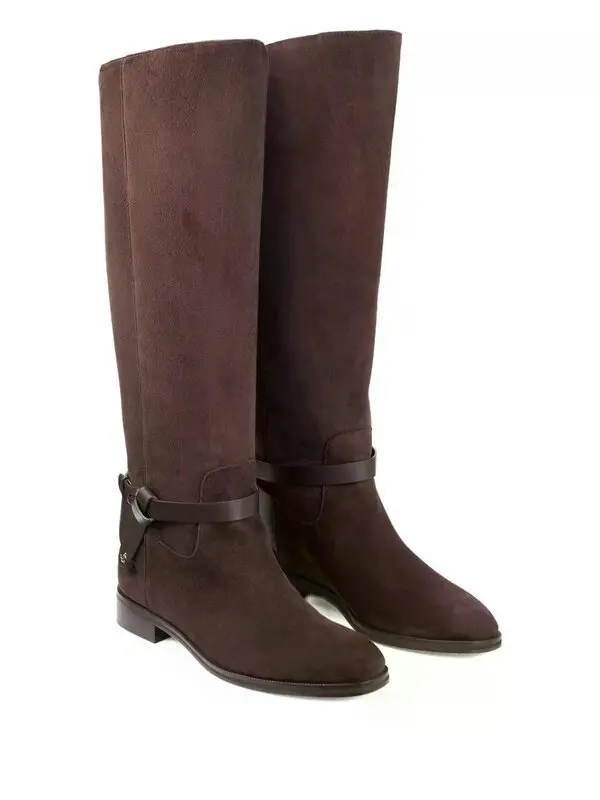 JIMMY CHOO Lawton Knee High Suede Boots - Brown