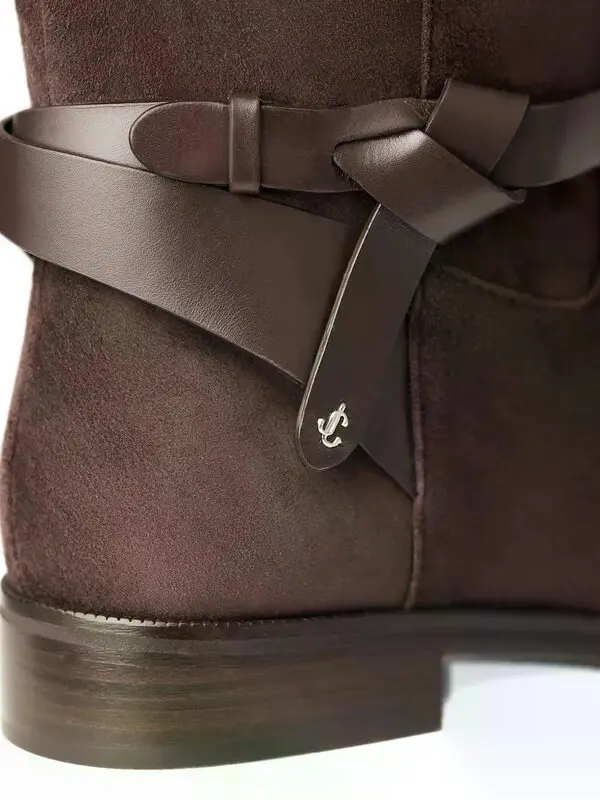 JIMMY CHOO Lawton Knee High Suede Boots - Brown