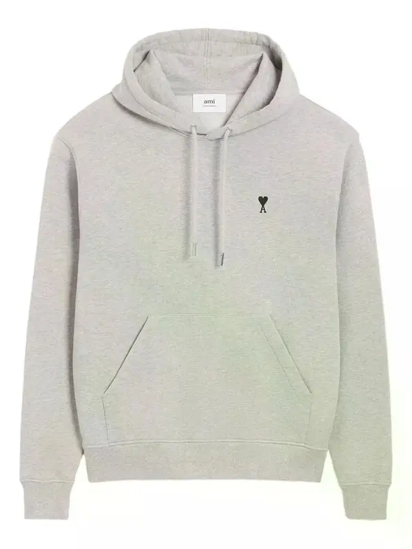 AMI Paris De Coeur Cotton Hoodie - Grey
