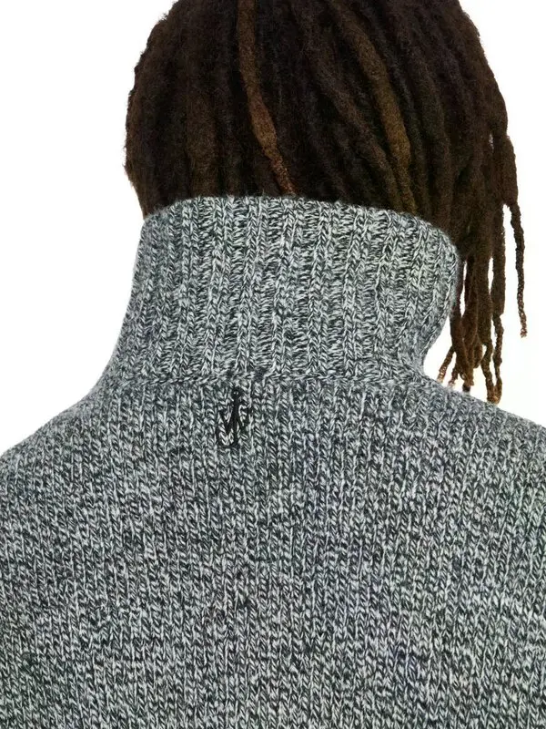 JW Anderson High Neck Leather Pocket Sweater - Grey