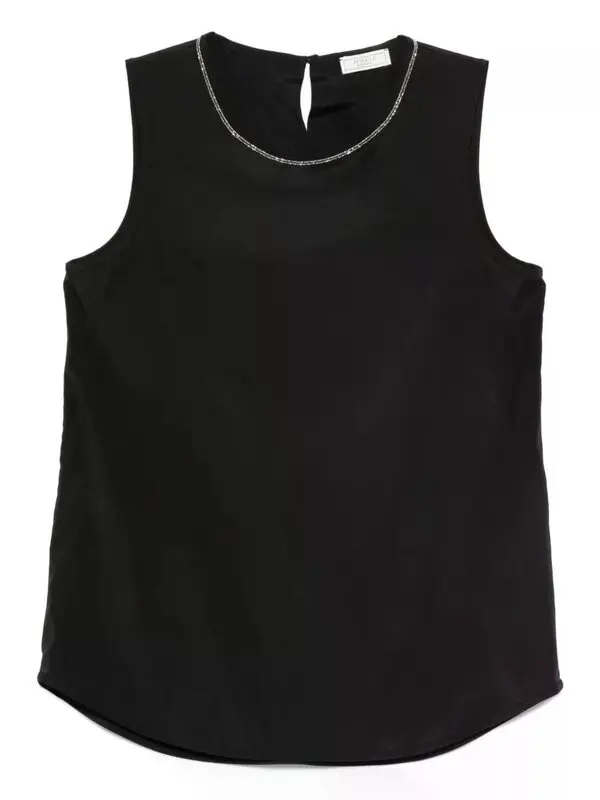 Peserico Embellished Sleeveless Top - Black