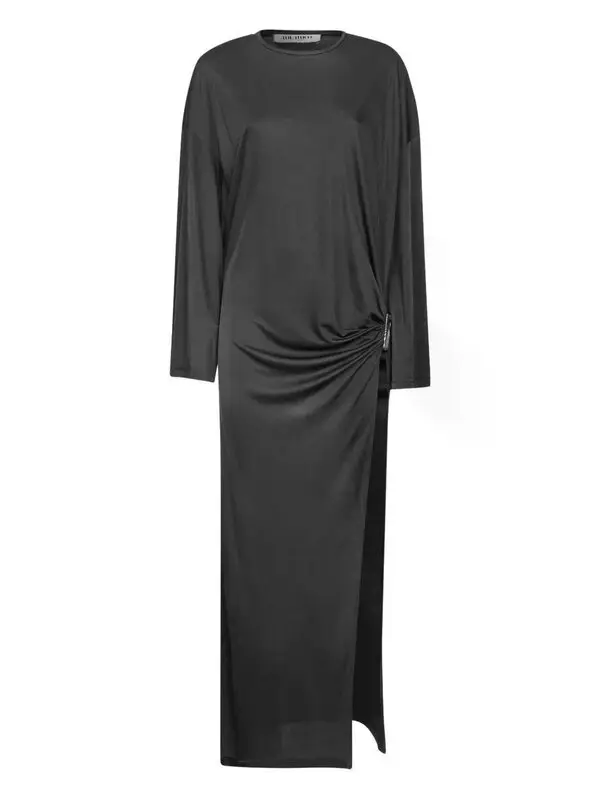 Attico Maxi Dress With Gathered Slit Detail