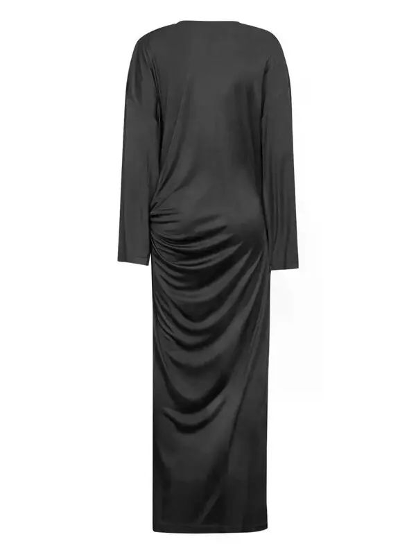 Attico Maxi Dress With Gathered Slit Detail