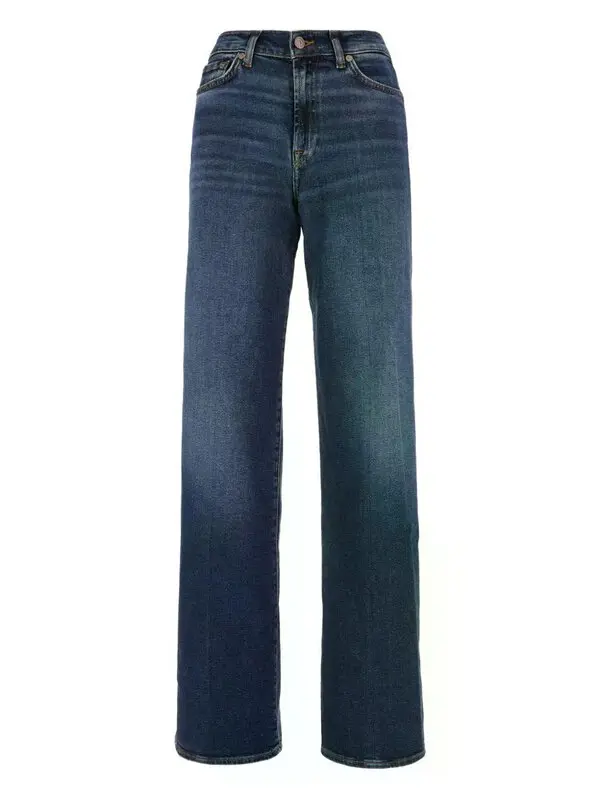 7 For All Mankind High-waisted Straight Leg Jeans - Blue