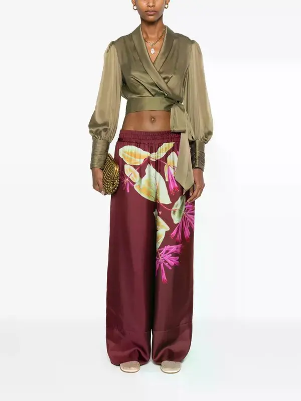 PIERRE-LOUIS MASCIA Floral Print Wide Leg Trousers