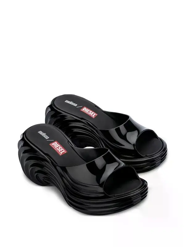 Melissa X Diesel Quantum Platform Wave Slides - Black