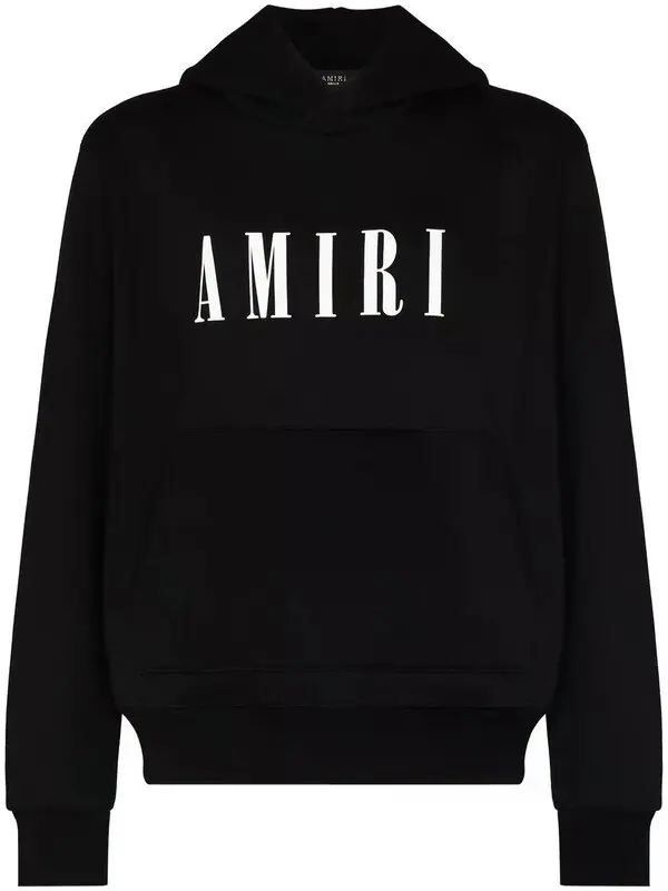 Amiri Logo-print Cotton Hoodie - Black
