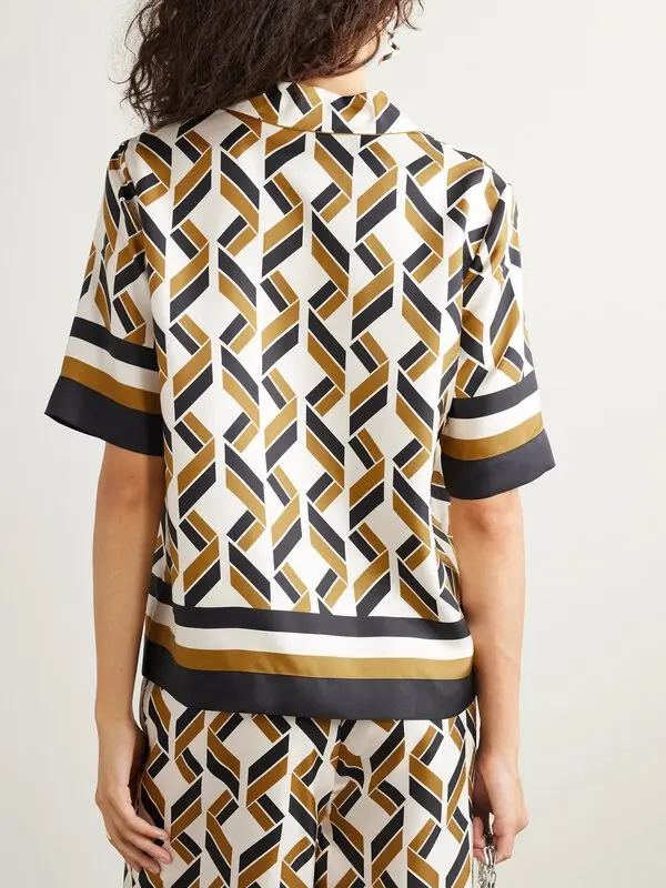 ERES Sonore' Geometric Print Silk-twill Shirt