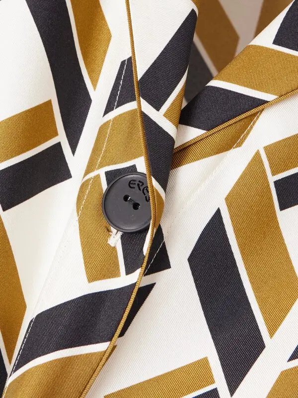 ERES Sonore' Geometric Print Silk-twill Shirt