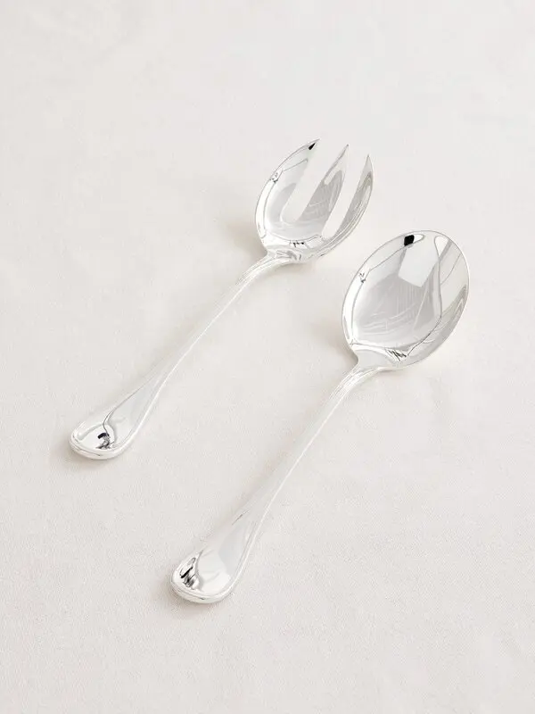 Christofle Albi Set Of Two -plated Salad Servers - Silver