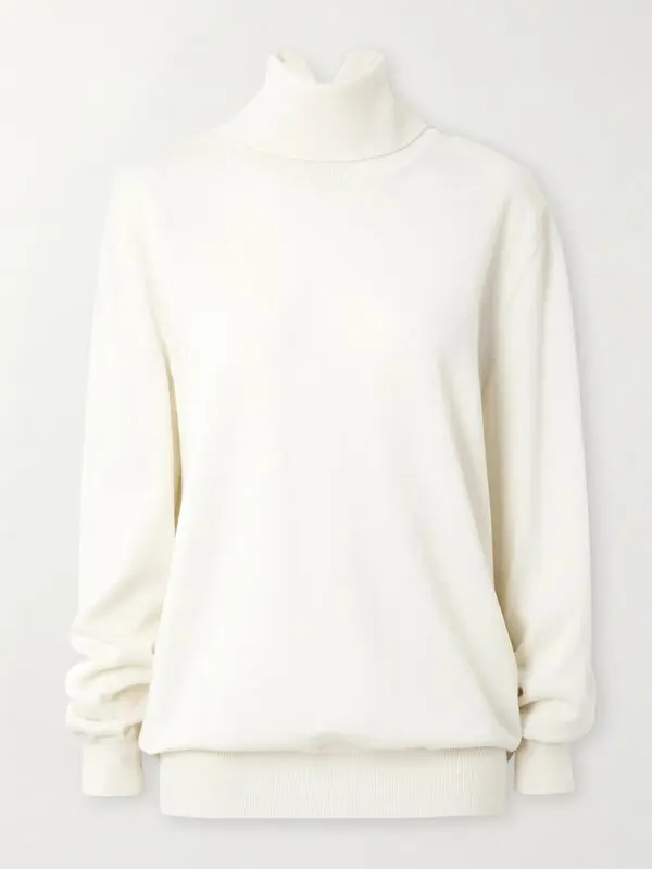 JIL SANDER Wool Turtleneck Sweater - Neutrals