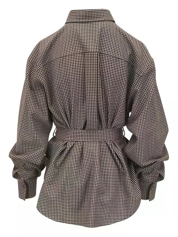Brunello Cucinelli Checked Shirt With Belted Waist
