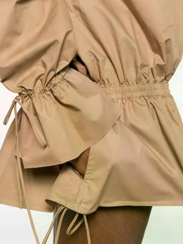 Saint Laurent Off-the-shoulder Mini Dress - Brown