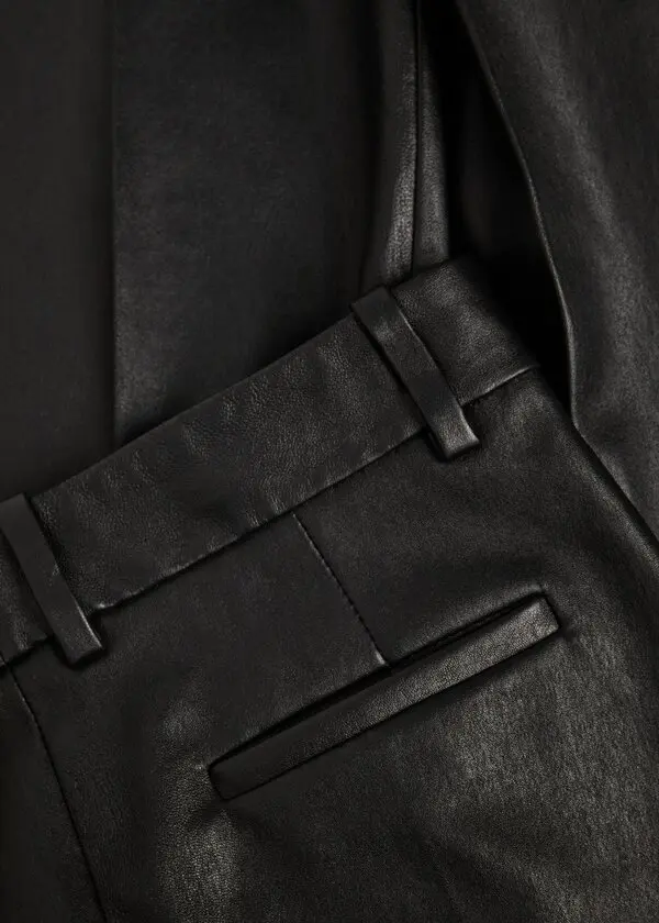 JOSEPH Tafira Leather Flared Trousers - Black