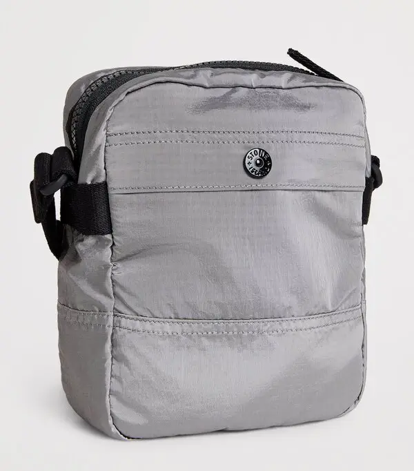 Stone Island Coated Nylon Logo Cross-body Bag - Grey