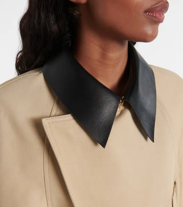 Givenchy Cropped Cotton And Wool Jacket With Leather Trim