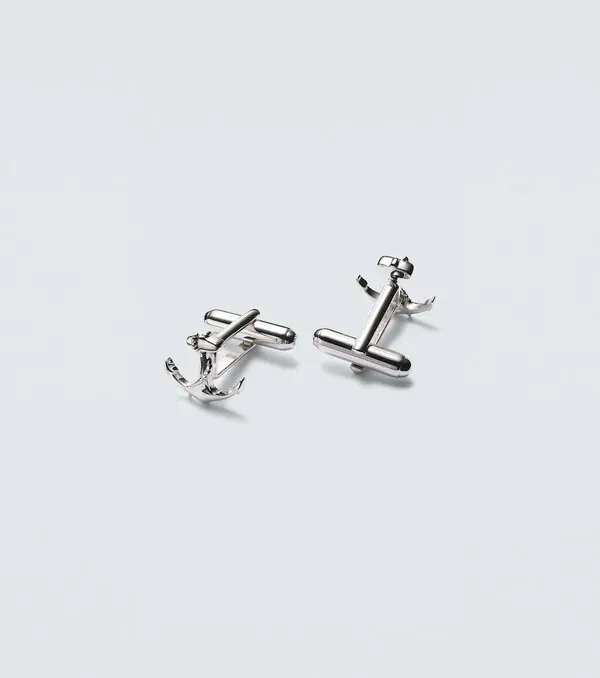 Mateo Anchor Rhodium-plated Sterling Cufflinks