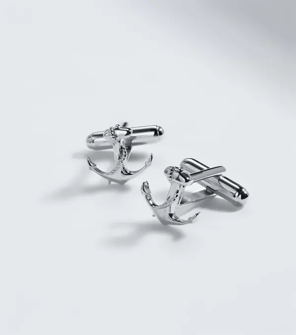 Mateo Anchor Rhodium-plated Sterling Cufflinks