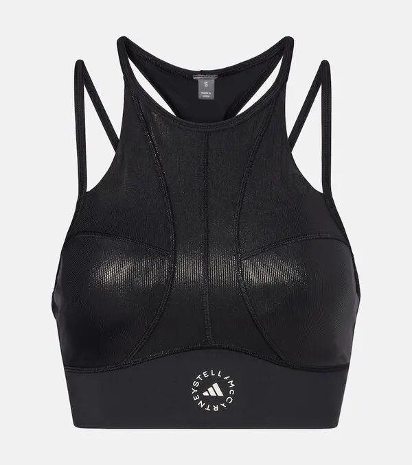 Adidas By Stella McCartney Lame Sports Bra - Black
