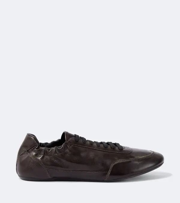 Prada Leather Sneakers - Brown