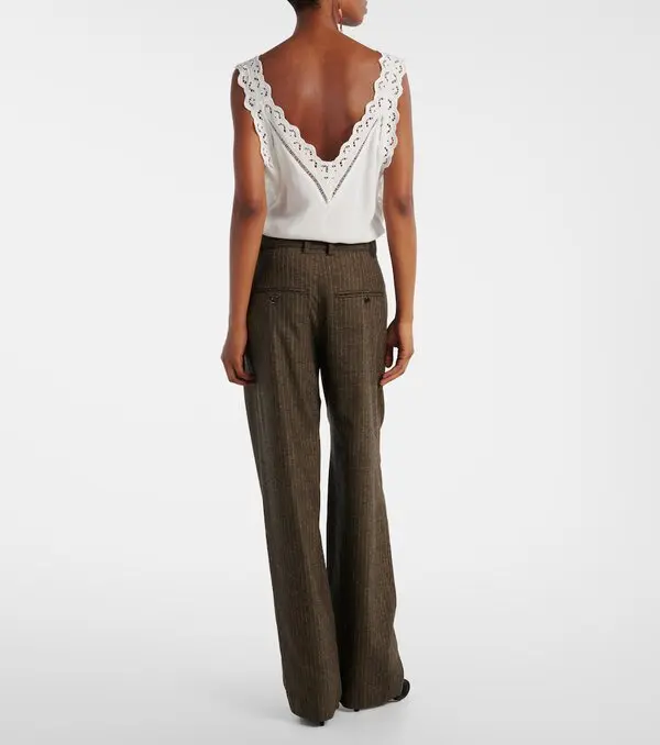 Isabel Marant Étoile Chalk Stripe Wide-leg Suit Trousers