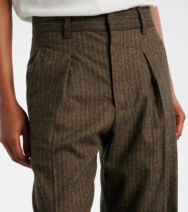 Isabel Marant Étoile Chalk Stripe Wide-leg Suit Trousers