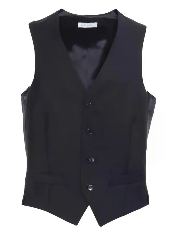LUIGI BIANCHI MANTOVA V-neck Waistcoat With Satin Back Panel