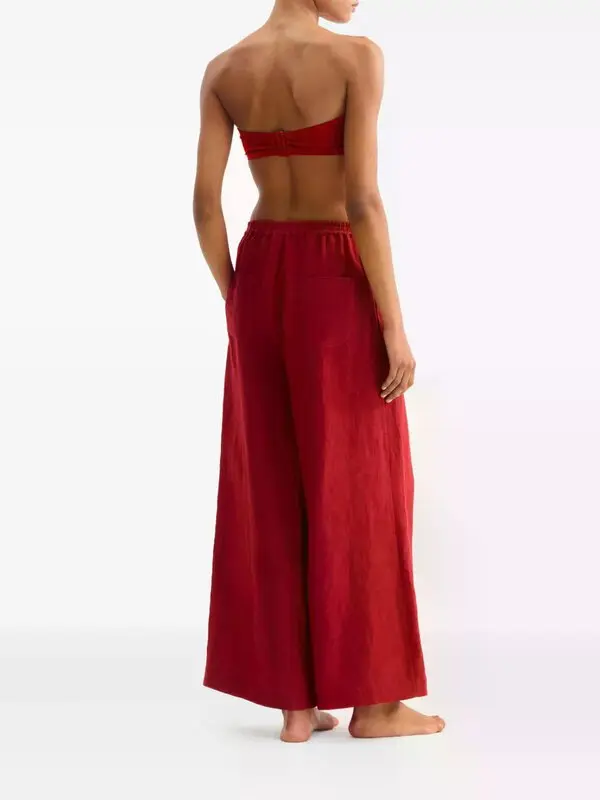 ERES Elasticated Waist Linen Trousers - Red