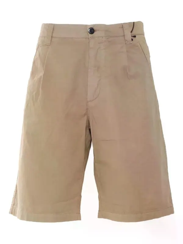 C.P. COMPANY Pleated Cotton Shorts - Neutrals