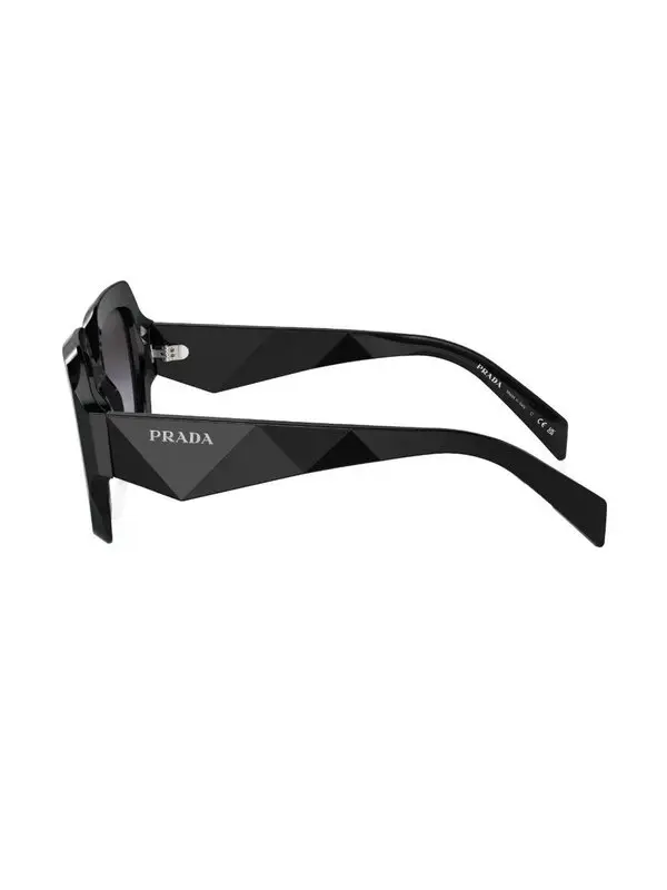 Prada Logo Print Oversize Frame Sunglasses