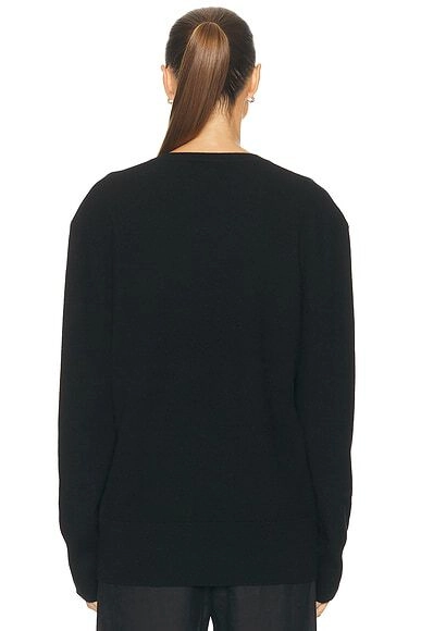 TOTEME Cashmere V-neck Knit Sweater - Black