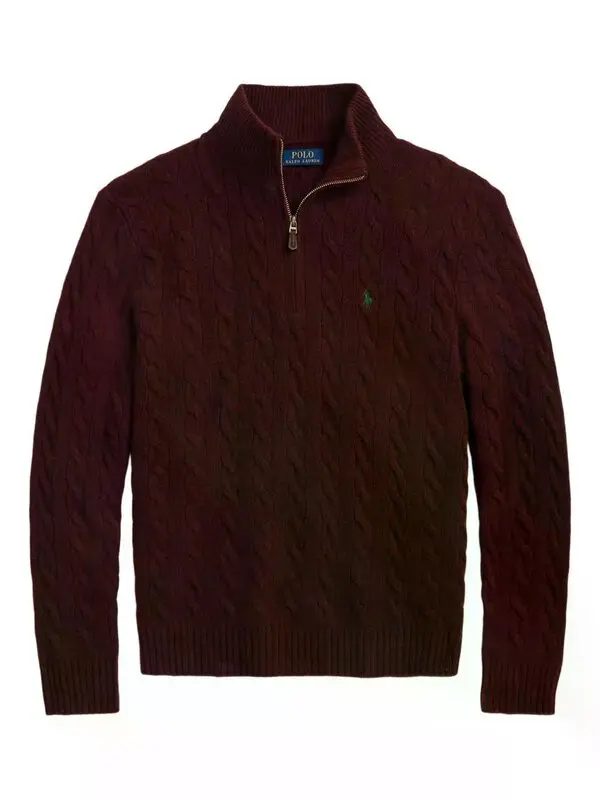 Polo Ralph Lauren Cable Knit Half-zip Sweater - Red