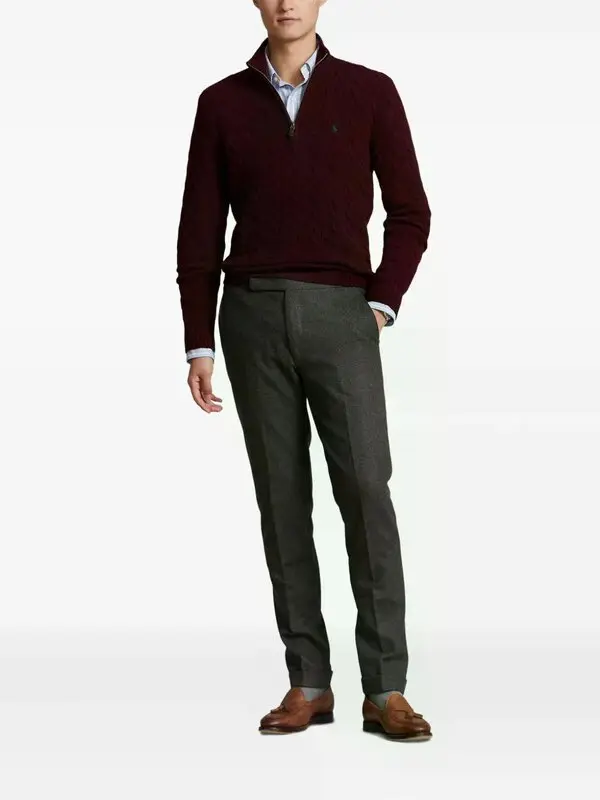 Polo Ralph Lauren Cable Knit Half-zip Sweater - Red