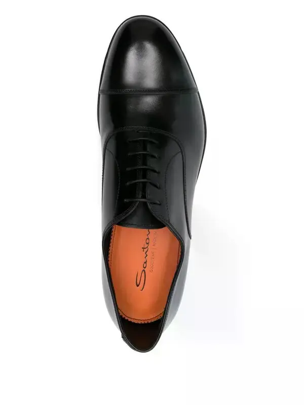 Santoni Cap-toe Lace-up Oxford Shoes - Black