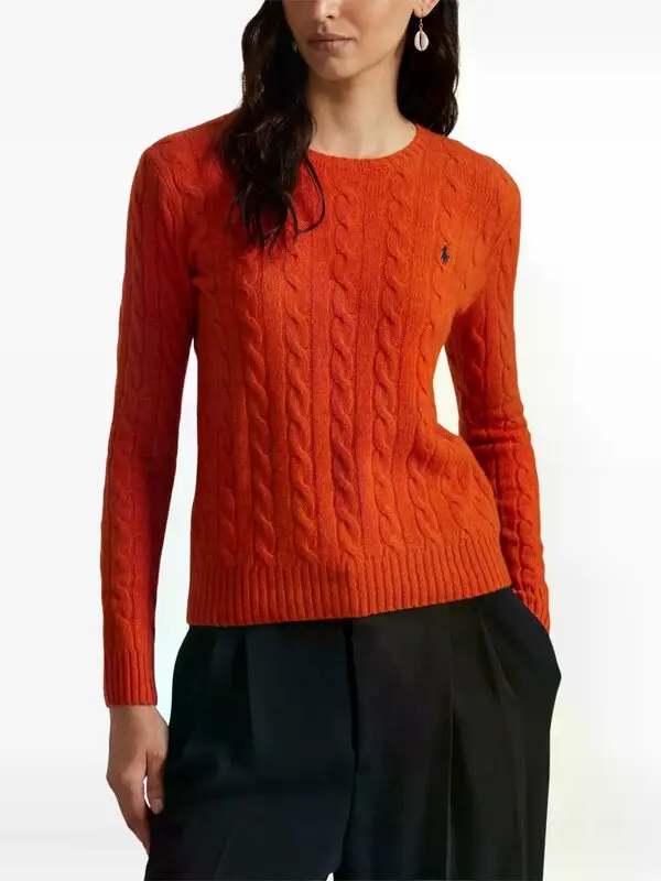 Polo Ralph Lauren Cable Knit Crew Neck Sweater - Orange