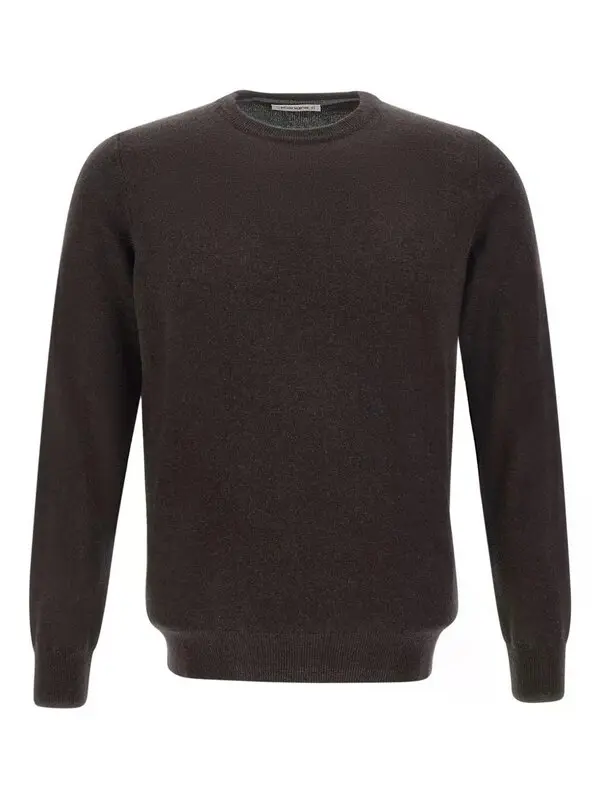 KANGRA Ribbed Crew-neck Sweater - Brown