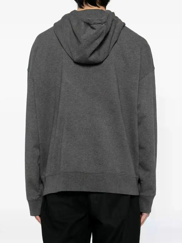 Maison Kitsuné Fox-head Patch Zip-up Hoodie - Grey