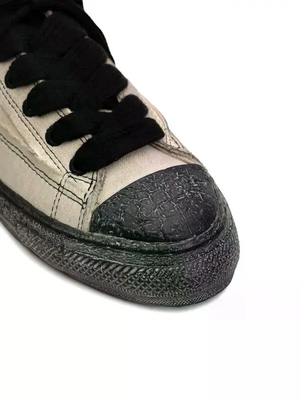 GENERAL SCALE. General Scale Roy Smudged Canvas Sneakers - Neutrals