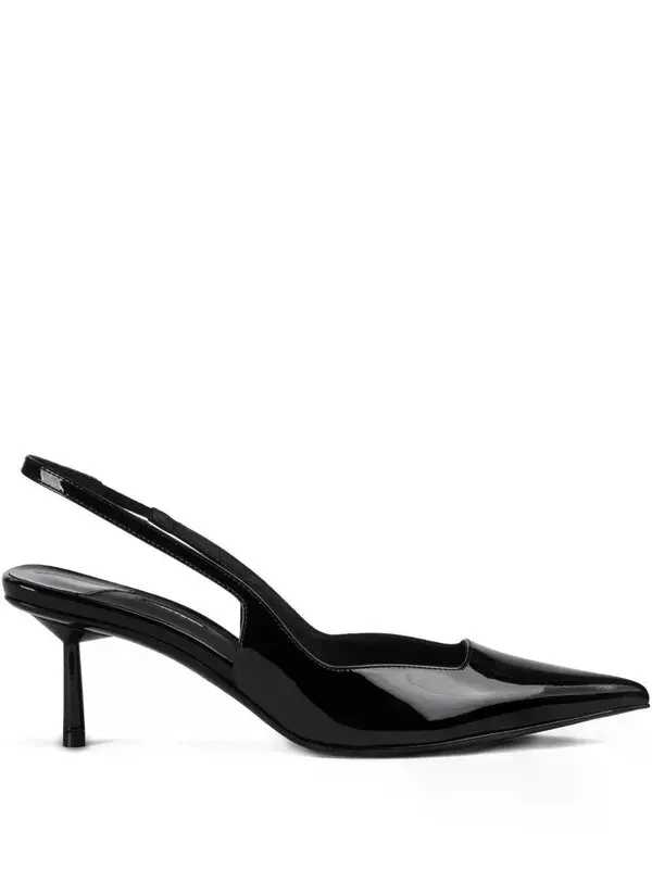 LE SILLA 70mm Amelia Slingback Patent-leather Pumps - Black