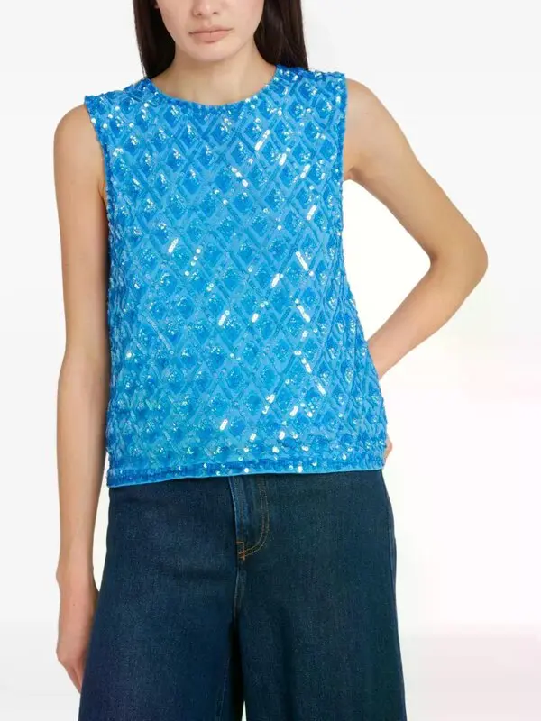 P.a.r.o.s.h Sleeveless Sequin Embellished Top