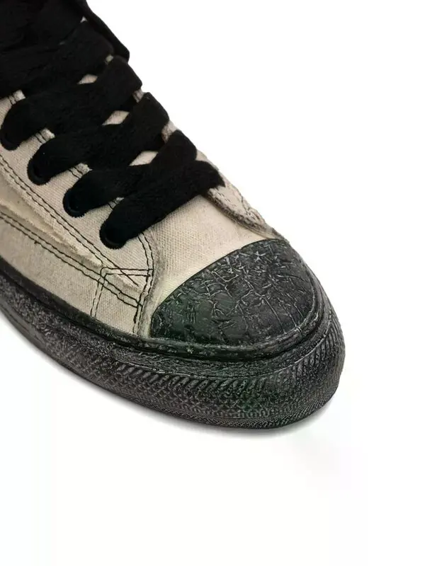 GENERAL SCALE. General Scale High-top Canvas Sneakers With Smudged Effect - Neutrals