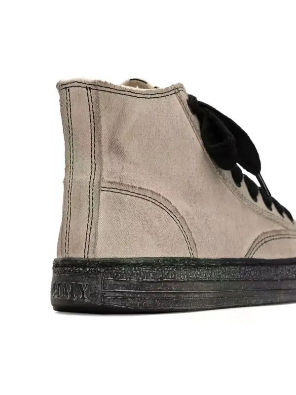 GENERAL SCALE. General Scale High-top Canvas Sneakers With Smudged Effect - Neutrals